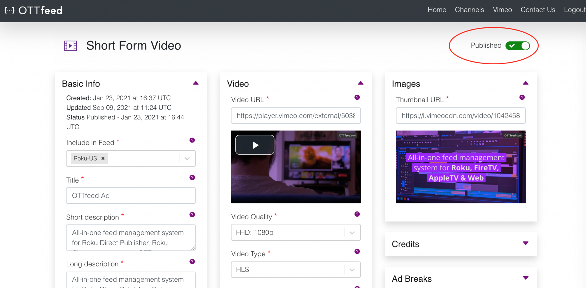 OTTfeed Quickstart Guide (OTTfeed + Vimeo) - OTTfeed Help Center