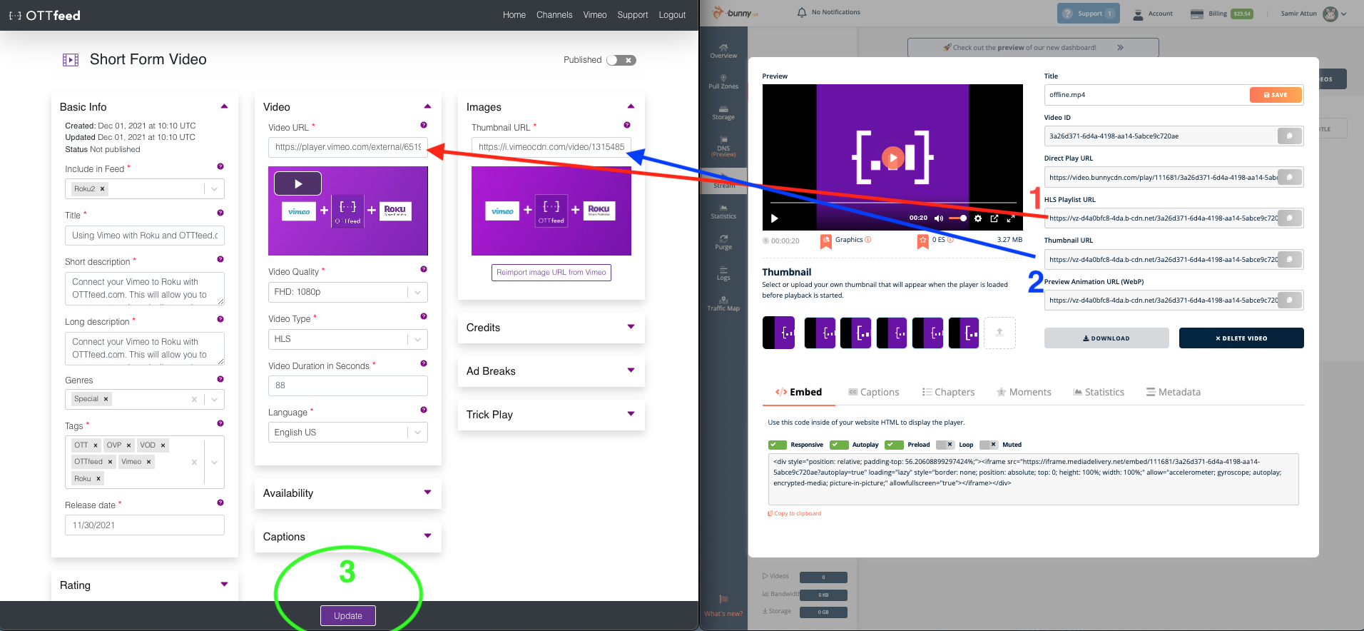How To Add Videos From Bunny.net Stream to OTTfeed Platform - OTTfeed Help Center