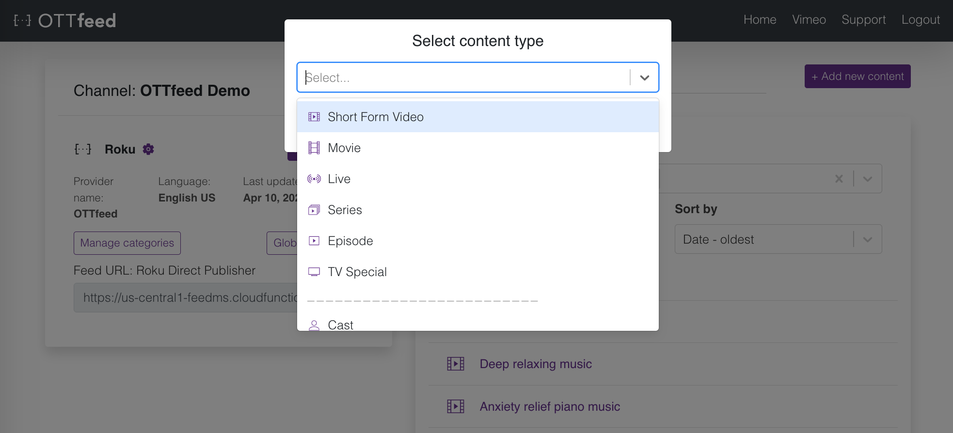 Connect Bunny.net Stream to OTTfeed Platform - OTTfeed Help Center