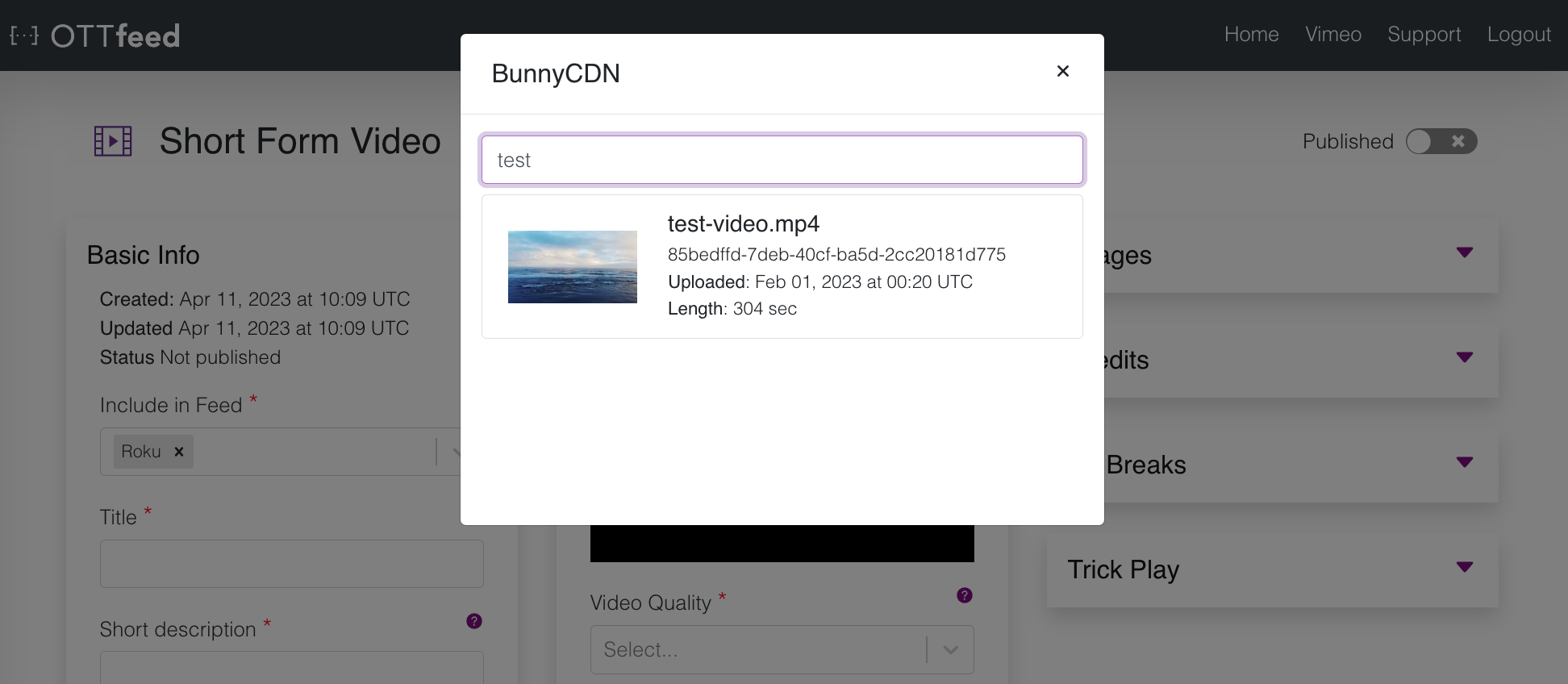 OTTfeed Quickstart Guide (OTTfeed + Bunny CDN) - OTTfeed Help Center