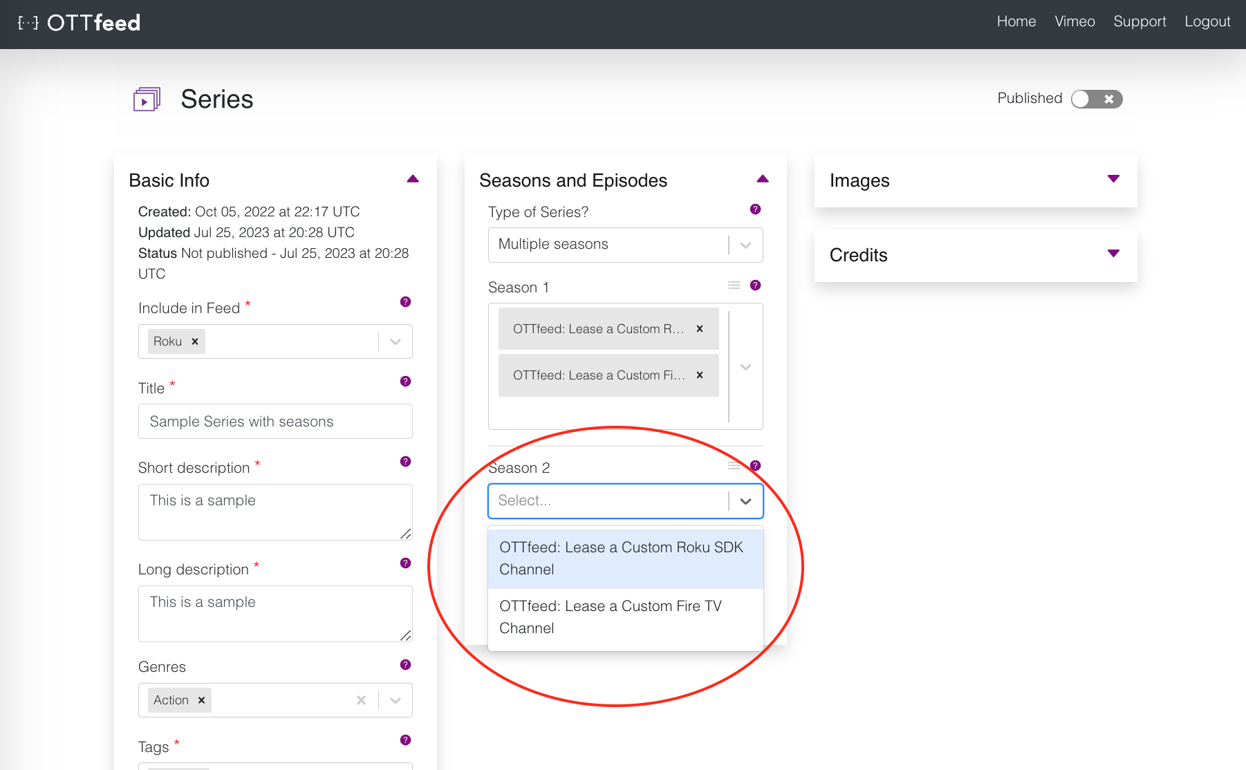 Add Series to Your Roku Channel - OTTfeed Help Center